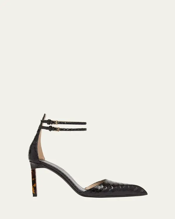 TOM FORD Python Stamped Leather Pumps