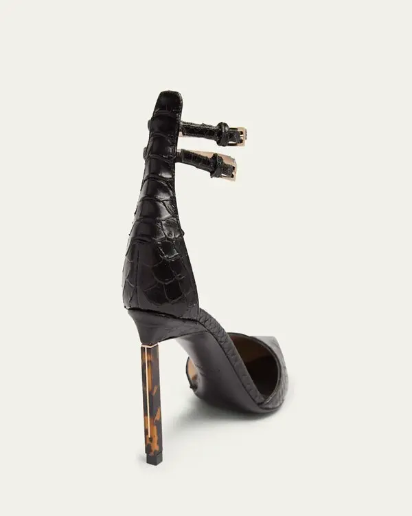 TOM FORD Python Stamped Leather Pumps