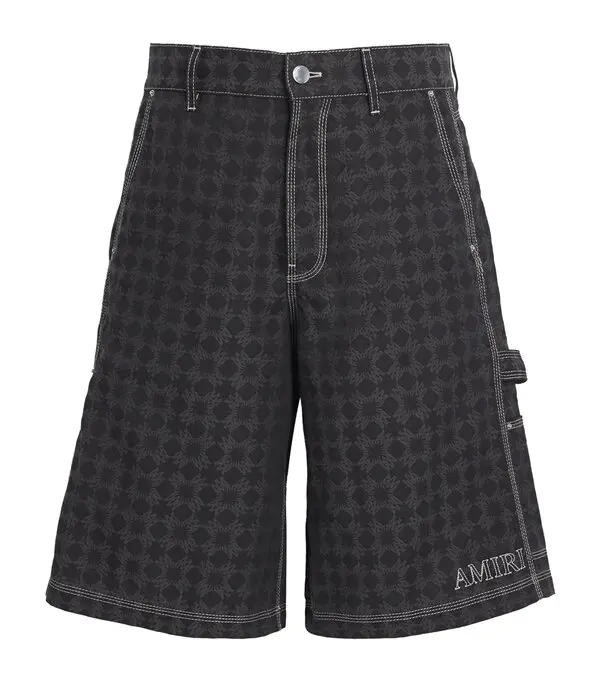 Amiri Cotton-linen Blend Ma Quad Shorts - Black