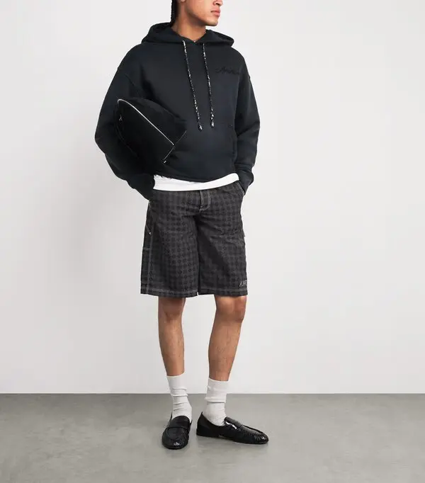 Amiri Cotton-linen Blend Ma Quad Shorts - Black