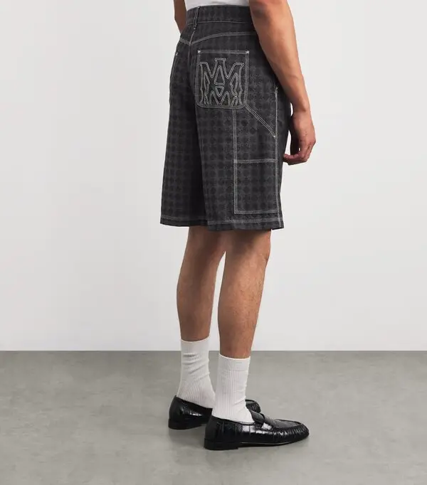 Amiri Cotton-linen Blend Ma Quad Shorts - Black