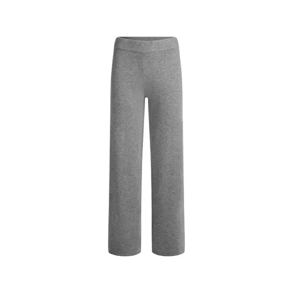 SKIMS Cashmere Wide Leg Pant - Dark Heather Grey