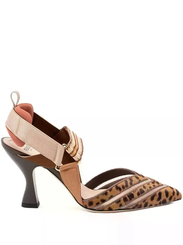 Fendi 85mm Colibrì Leopard-print Pumps