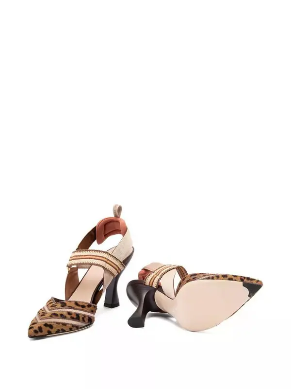Fendi 85mm Colibrì Leopard-print Pumps