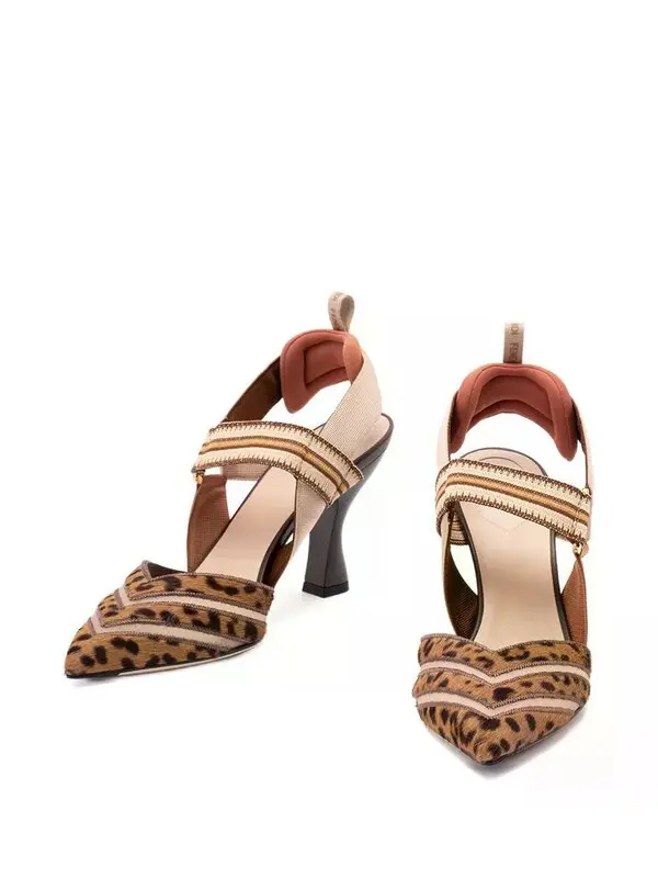 Fendi 85mm Colibrì Leopard-print Pumps