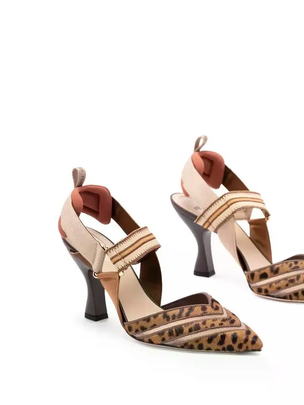Fendi 85mm Colibrì Leopard-print Pumps