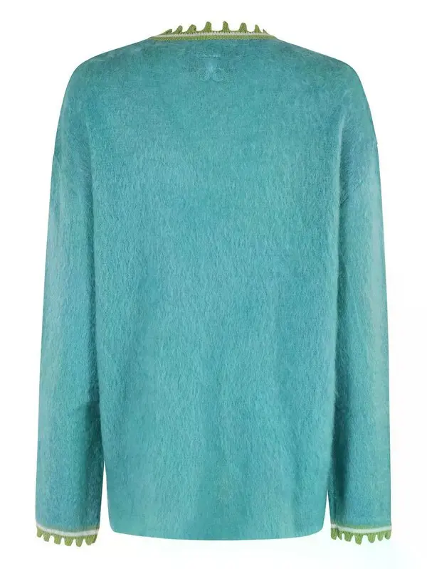 La DoubleJ Scalloped-trim Sweater - Blue