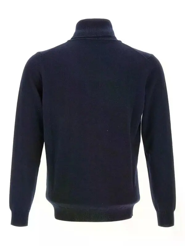 KANGRA Ribbed Cashmere Roll-neck Sweater - Blue