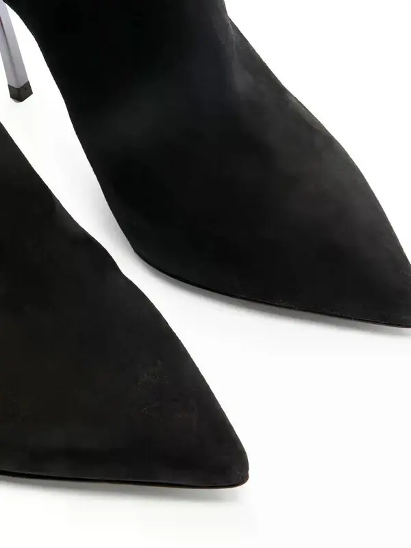 Casadei 100mm Metallic-heel Over-the-knee Suede Boots - Black