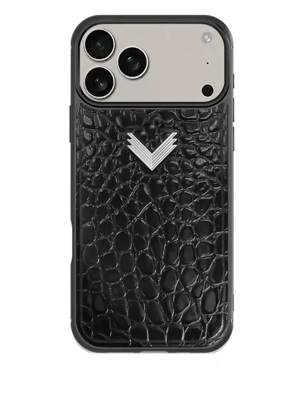 VELANTE Crocodile-texture Iphone 17 Pro Case - Black
