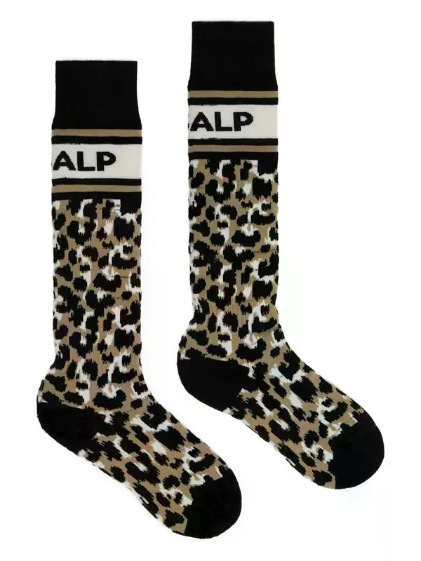 Fusalp Leopard-print Socks - Neutrals