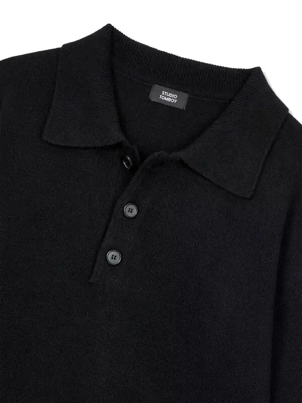 STUDIO TOMBOY Long-sleeve Polo Shirt - Black