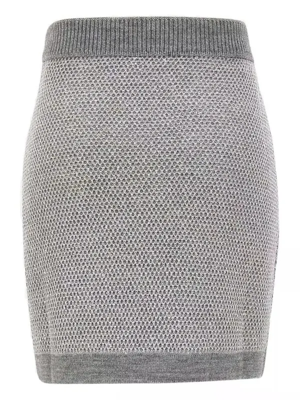 Elisabetta Franchi Ribbed-waistband Skirt - Grey