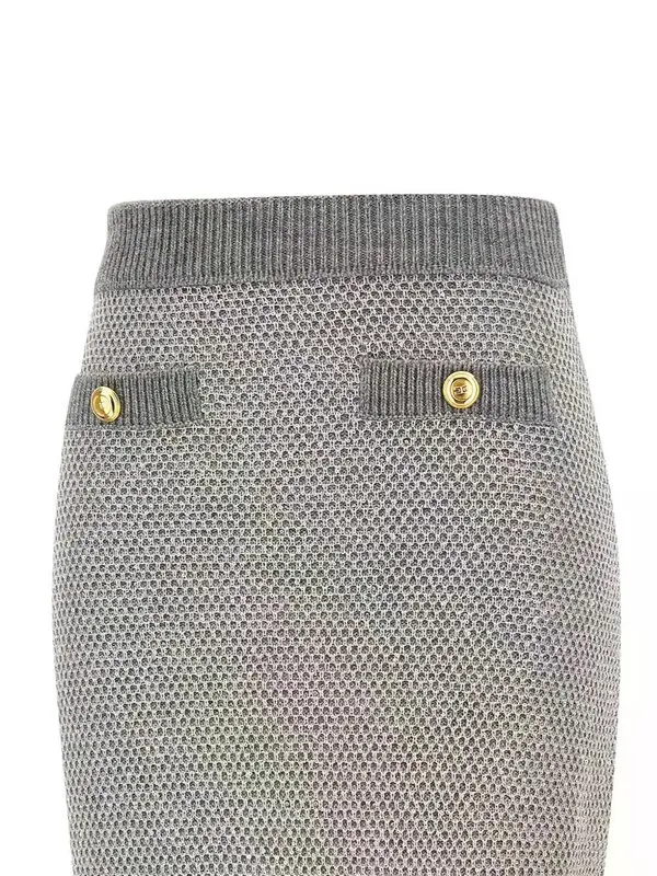 Elisabetta Franchi Ribbed-waistband Skirt - Grey