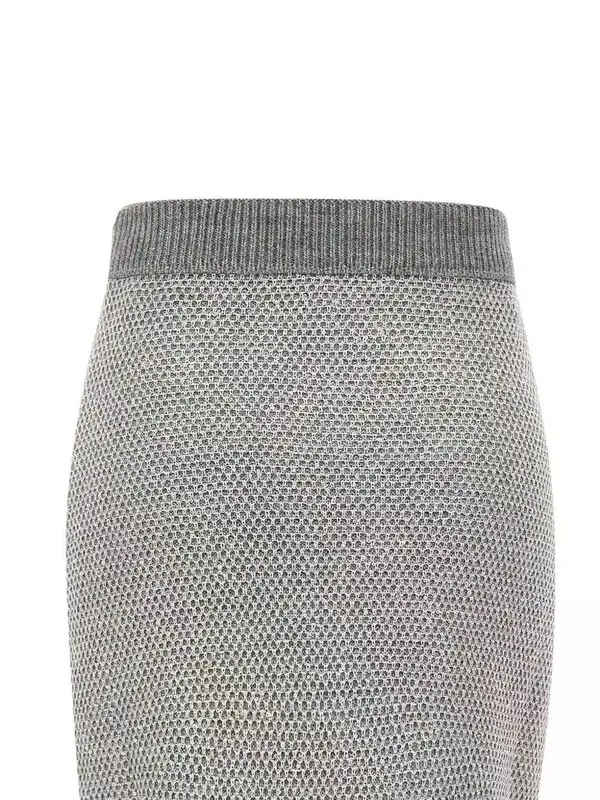 Elisabetta Franchi Ribbed-waistband Skirt - Grey