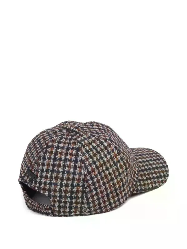 Fedeli Houndstooth Wool Cap - Brown