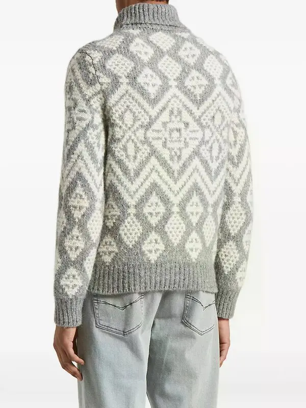 Peserico Fair Isle Pattern Wool-blend Turtleneck Sweater
