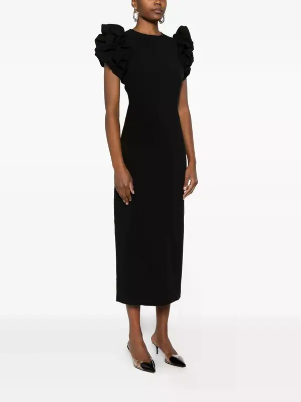 ROTATE BY BIRGER CHRISTENSEN Puff-sleeve Midi Dress