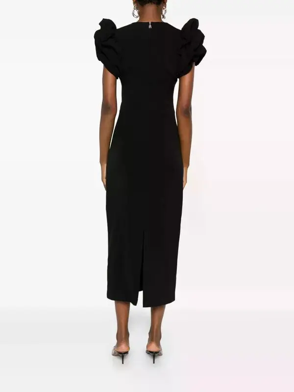 ROTATE BY BIRGER CHRISTENSEN Puff-sleeve Midi Dress