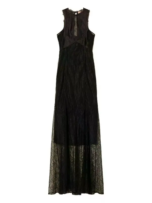 TWINSET Halter Lace-appliqué Maxi Dress