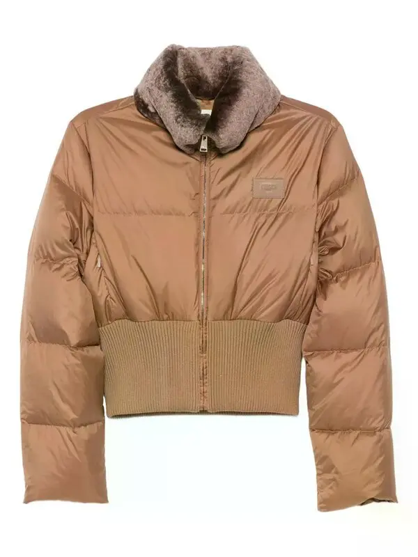 Fendi Shearling-collar Padded Jacket - Brown