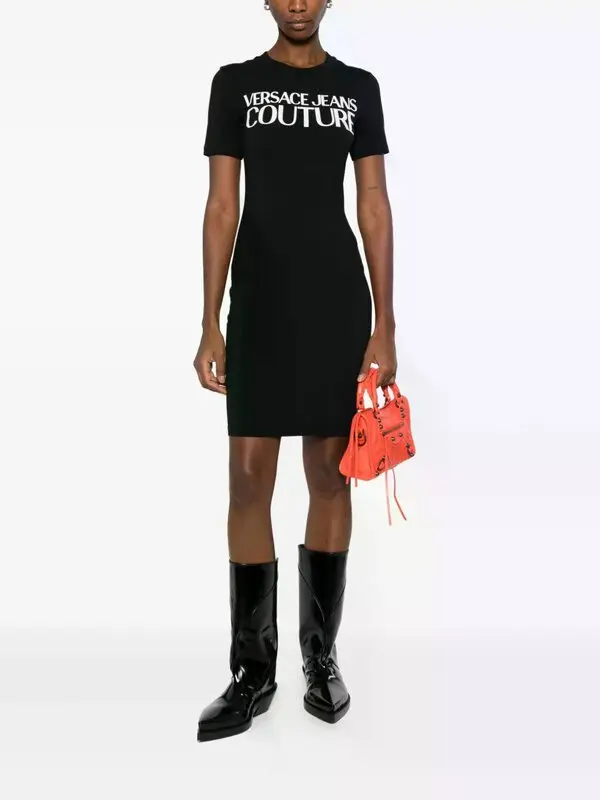 Versace Logo-print Dress - Black