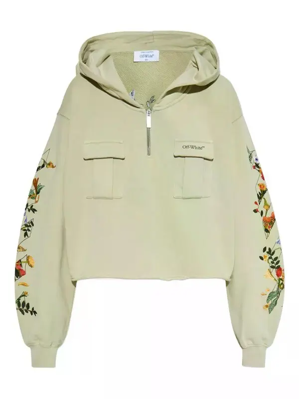 Off-White Floral Hoodie - Green
