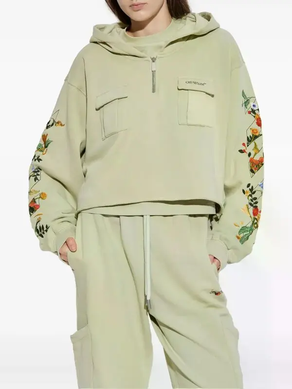 Off-White Floral Hoodie - Green