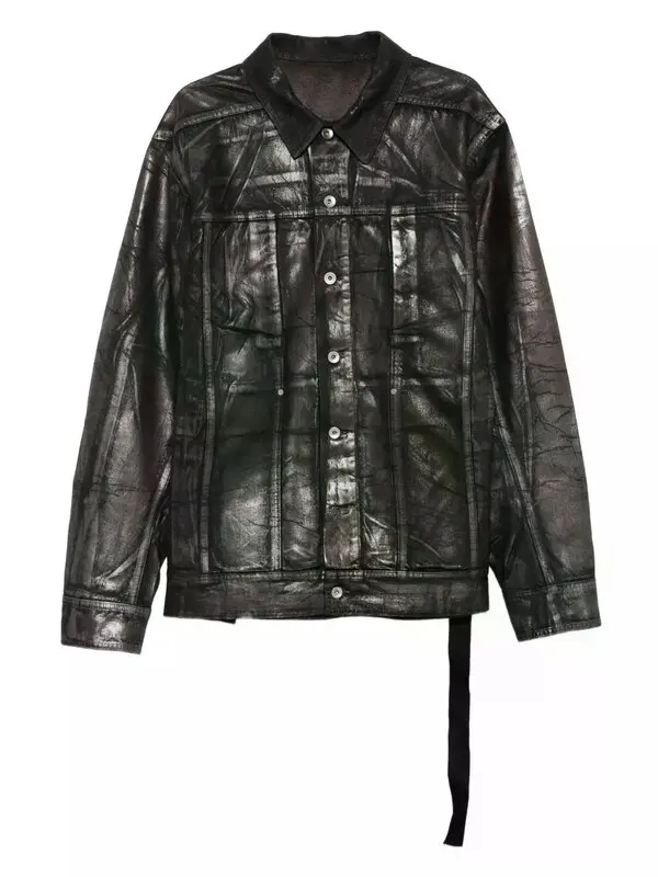 Rick Owens Jumbo Metallic-effect Denim Jacket
