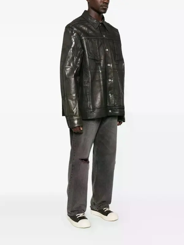 Rick Owens Jumbo Metallic-effect Denim Jacket