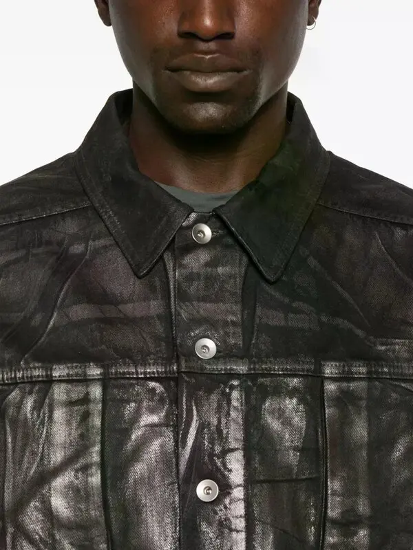 Rick Owens Jumbo Metallic-effect Denim Jacket