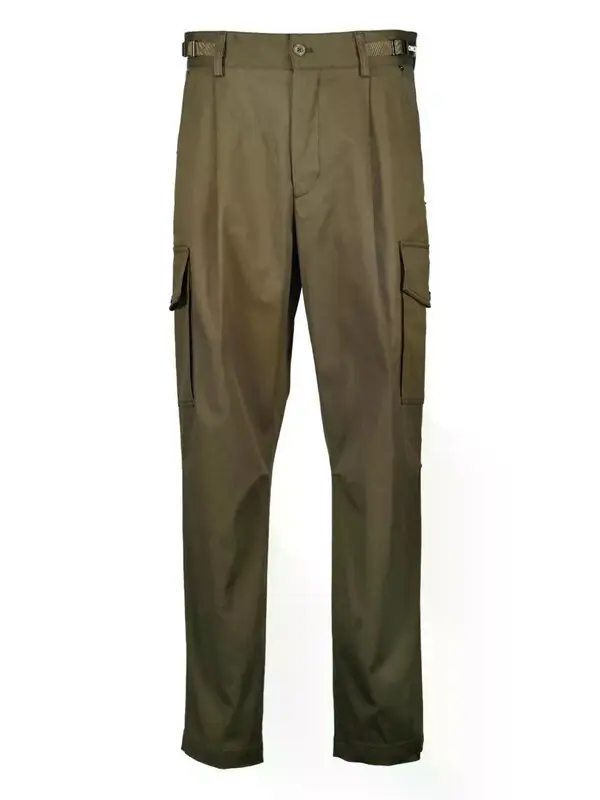 Moncler Pleated Trousers With Logo Patch