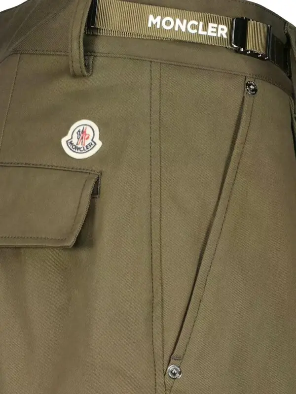 Moncler Pleated Trousers With Logo Patch