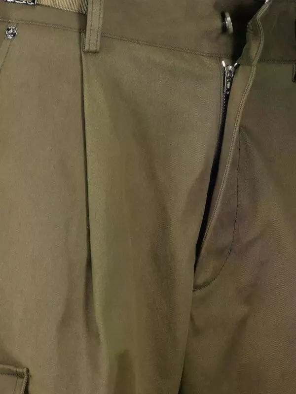 Moncler Pleated Trousers With Logo Patch