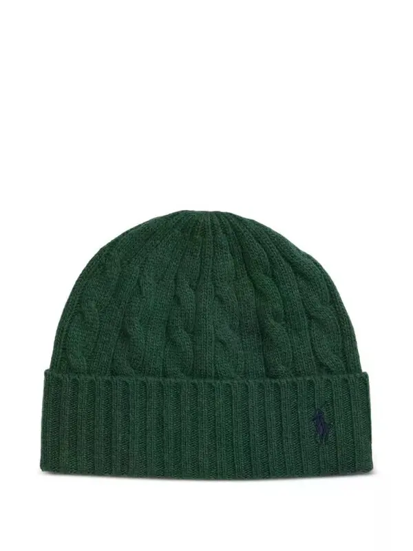 Ralph Lauren Polo Pony Cable-knit Beanie - Green