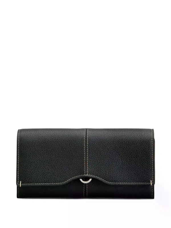 TOD'S Leather Stitched Wallet - Black