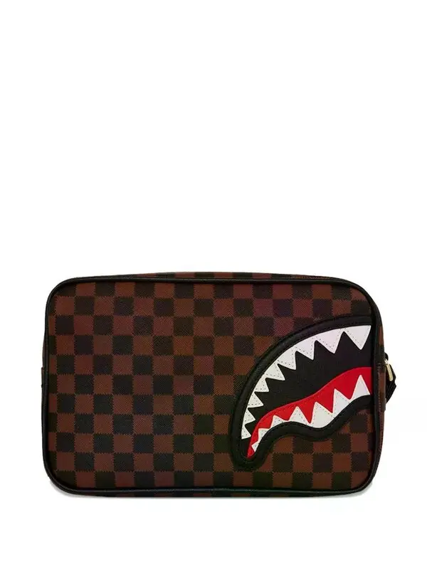 SPRAYGROUND Sawtooth Sharks In Paris Wash Bag - Brown