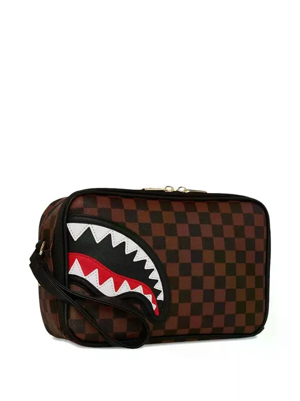 SPRAYGROUND Sawtooth Sharks In Paris Wash Bag - Brown