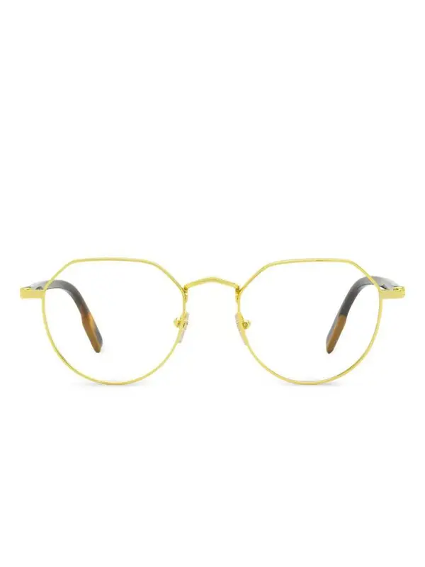 Zegna Geometric Lens Glasses - Gold