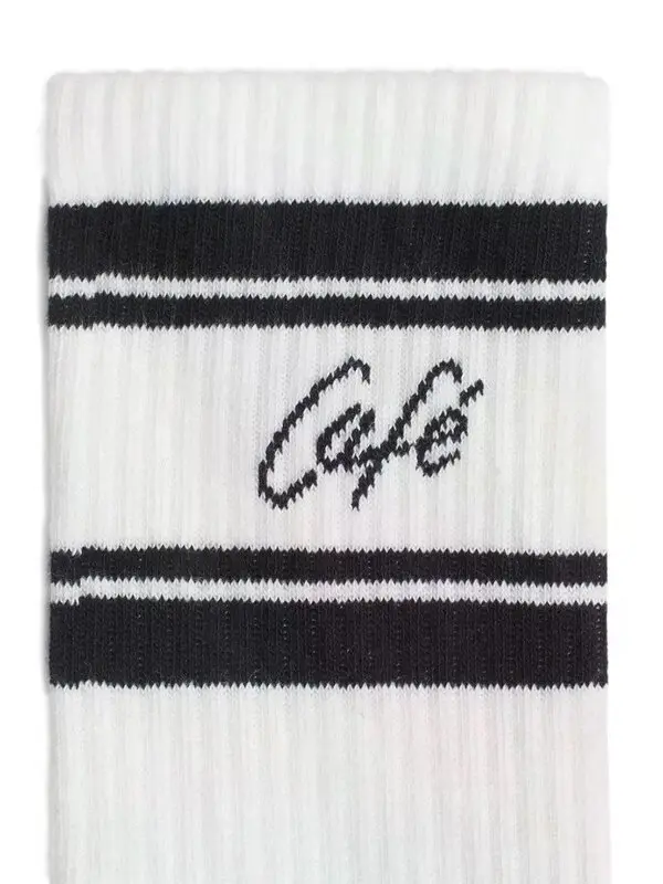 CAFÉ KITSUNÉ Striped Ribbed Socks