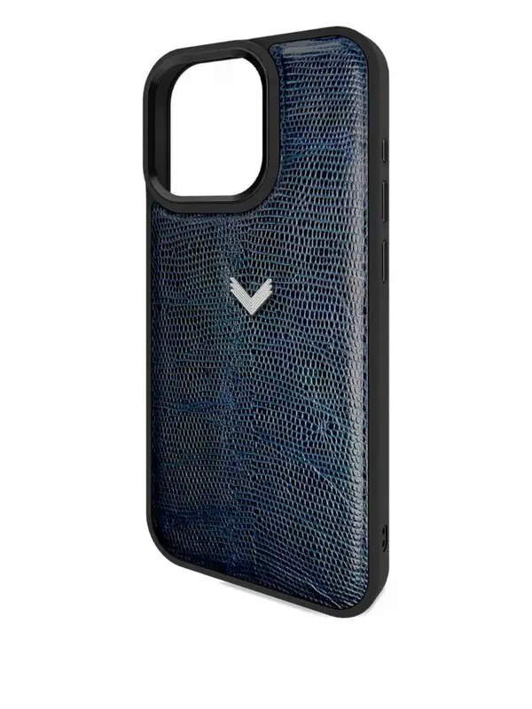 VELANTE Lizard-texture Iphone 16 Pro Max Phone Case - Blue