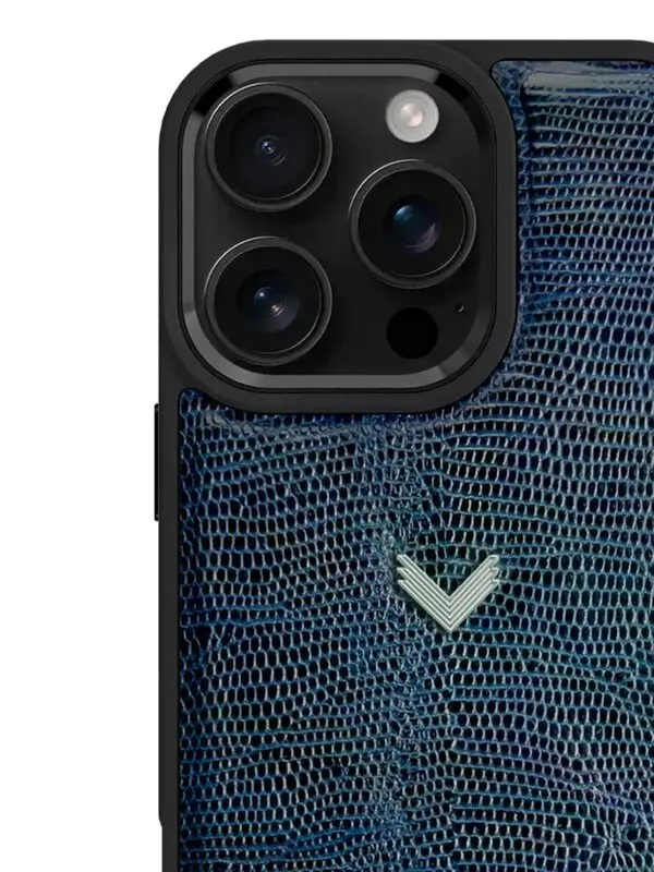 VELANTE Lizard-texture Iphone 16 Pro Max Phone Case - Blue