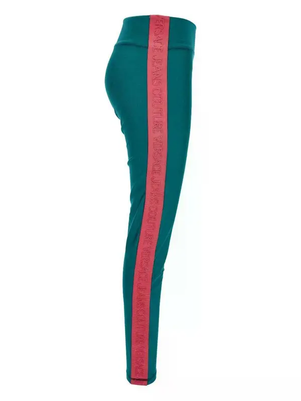 Versace Embossed-logo Leggings - Blue