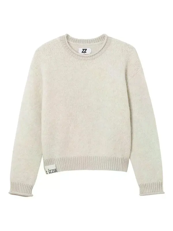Izzue Ribbed-cuff Crew-neck Sweater