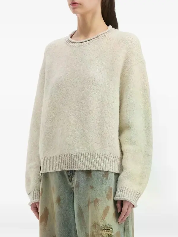 Izzue Ribbed-cuff Crew-neck Sweater