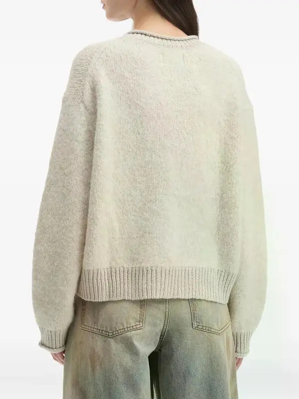 Izzue Ribbed-cuff Crew-neck Sweater