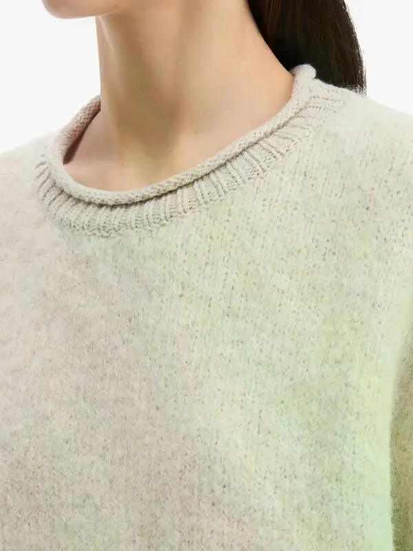 Izzue Ribbed-cuff Crew-neck Sweater