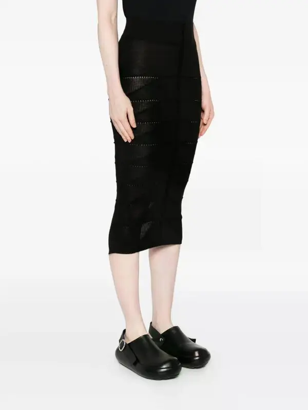 Rick Owens Geometric-pattern Wool Mid-length Skirt