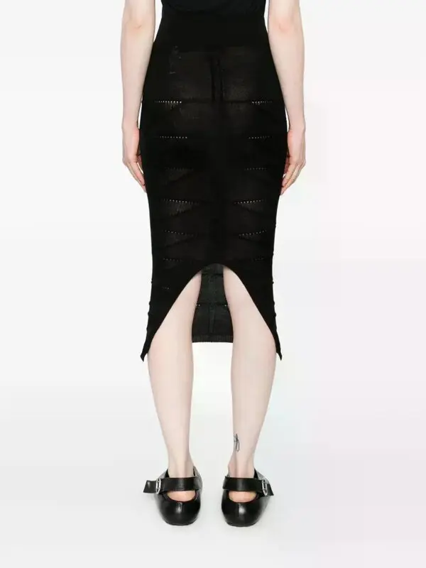 Rick Owens Geometric-pattern Wool Mid-length Skirt