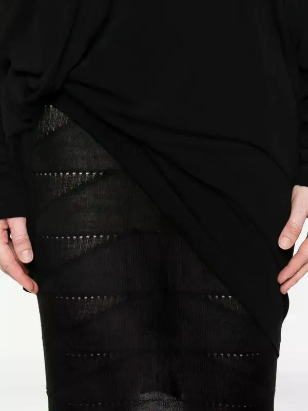 Rick Owens Geometric-pattern Wool Mid-length Skirt